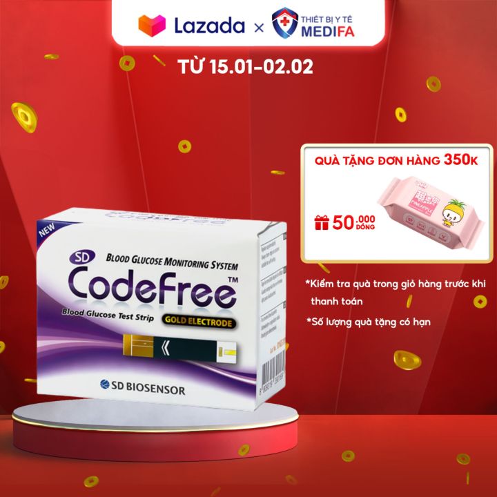 Lọ 25 Que Thử Đường Huyết SD Codefree (SD Code free) - Que Thử Tiểu Đường Hàn Quốc | Lazada.vn