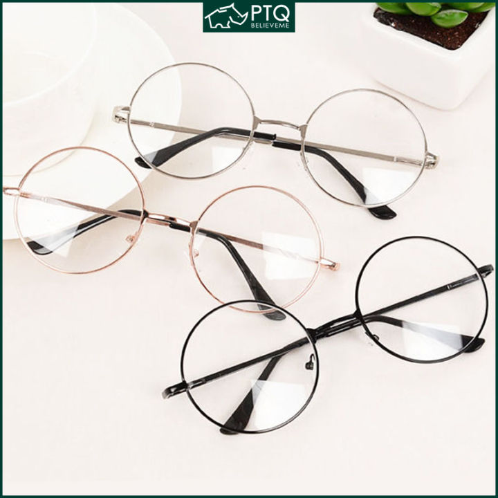 Kính Phẳng Kính Mắt Tròn Retro Kính Mắt Kim Loại Nhẹ Kính Văn Học Phổ ...