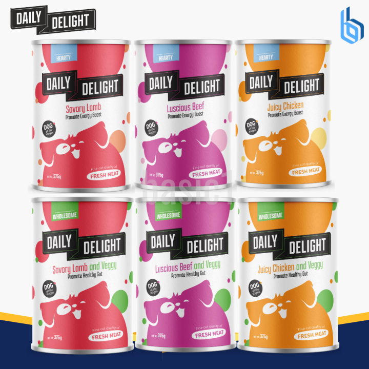 Daily Delight Wet Dog Food in Can 375G ( Chicken, Lamb, Beef ) | Lazada PH