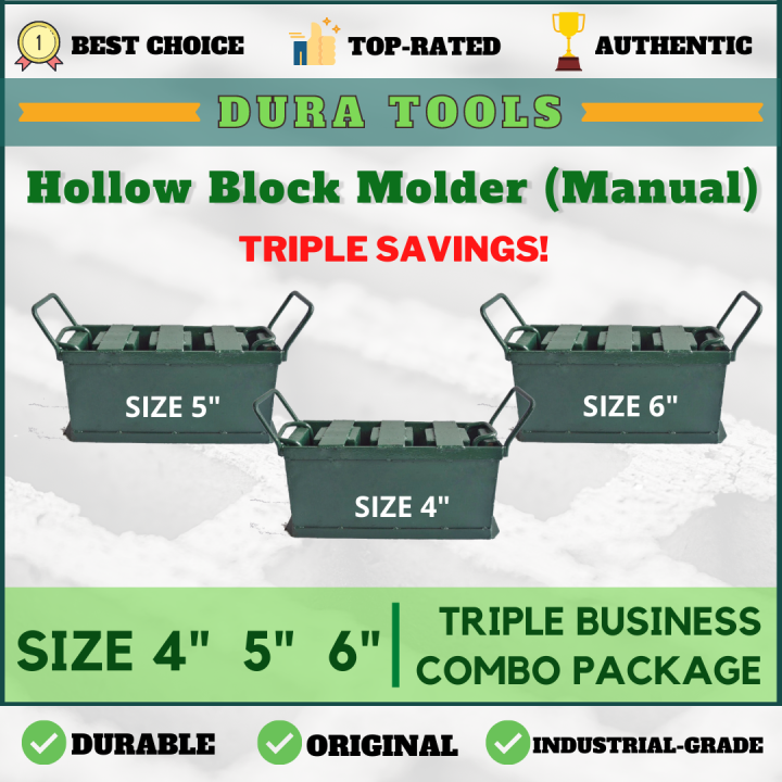 TRIPLE 4", 5", 6" Hollow Block Molder (Manual) BUSINESS COMBO PACKAGE ...