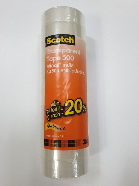 เทป เทป3M SCOTCH 500 แกนเล็ก 3/4 นิ้วx36 หลา ( แพ็ค10ม้วน ) | Lazada.co.th