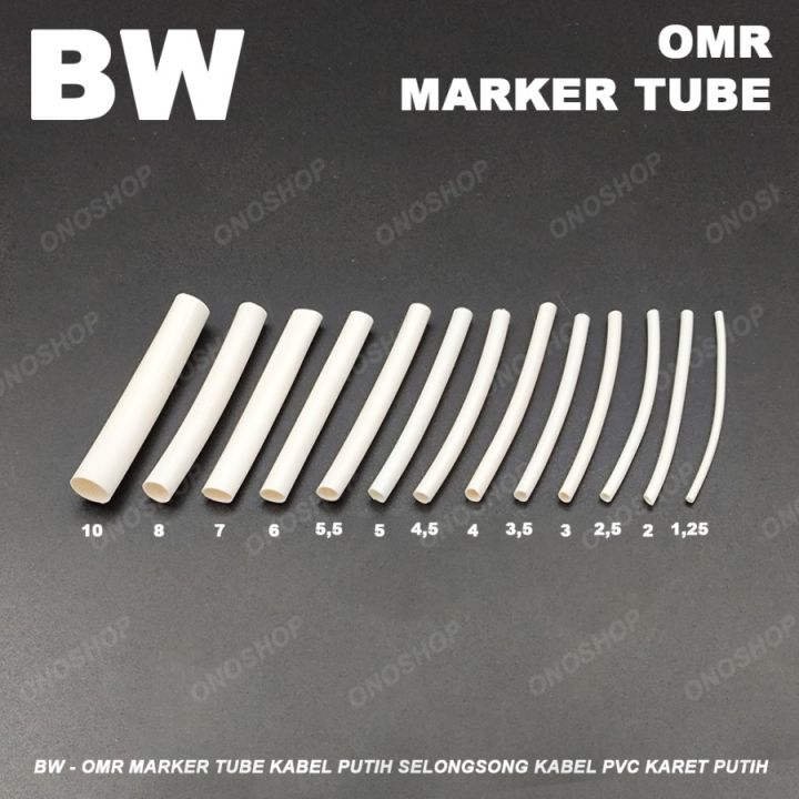 BW - OMR Marker Tube Kabel Selongsong Kabel PVC Karet Putih | Lazada ...