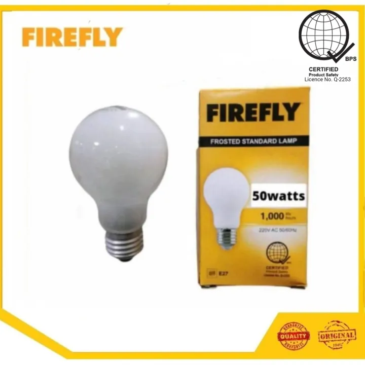 Firefly Incandescent Frosted Lamp E27 Base 25w ,50w, 100w (warm colors ...