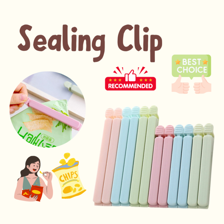 [5PC] 3 Color Sealing Clip Snack Food Clip Sealing Bag Storage Clip ...