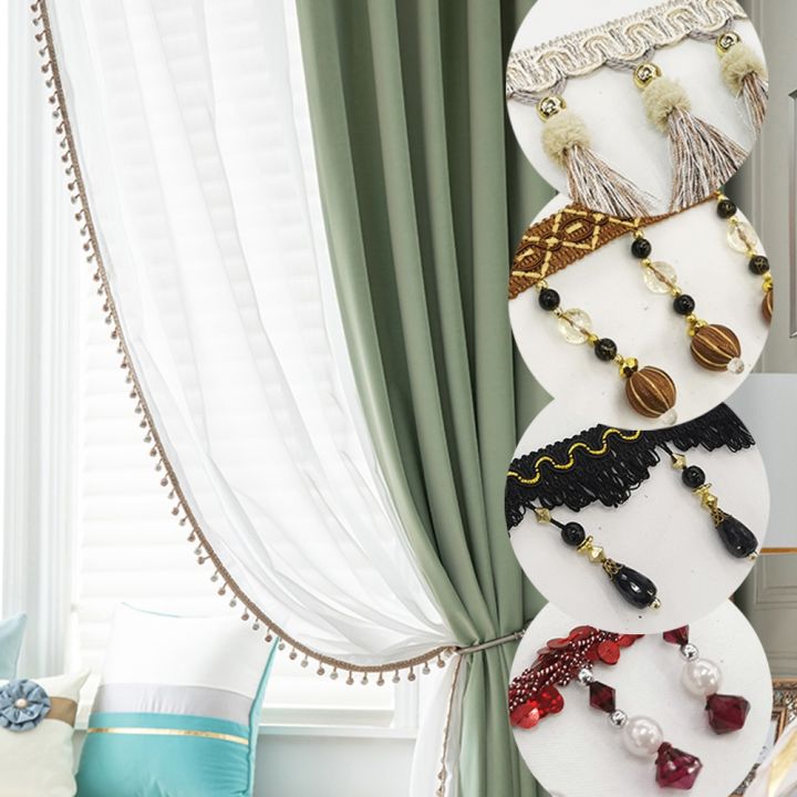 Renda Langsir Manik Curtain Lace Crystal Pearl Hiasan Deco Maroon Red ...