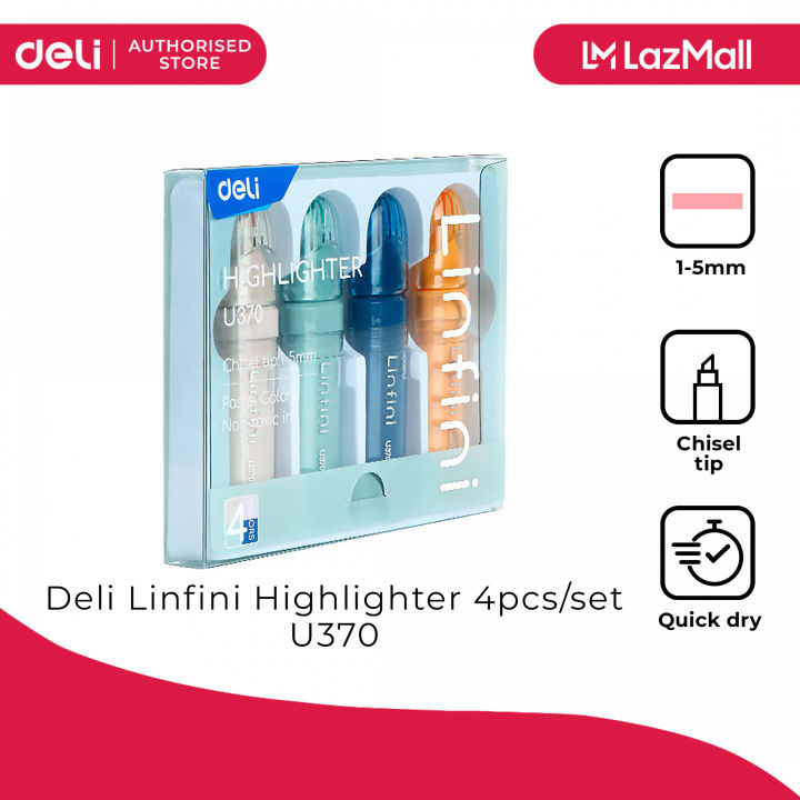 Deli U370 Linfini Highlighter 4pcs/set | Lazada PH