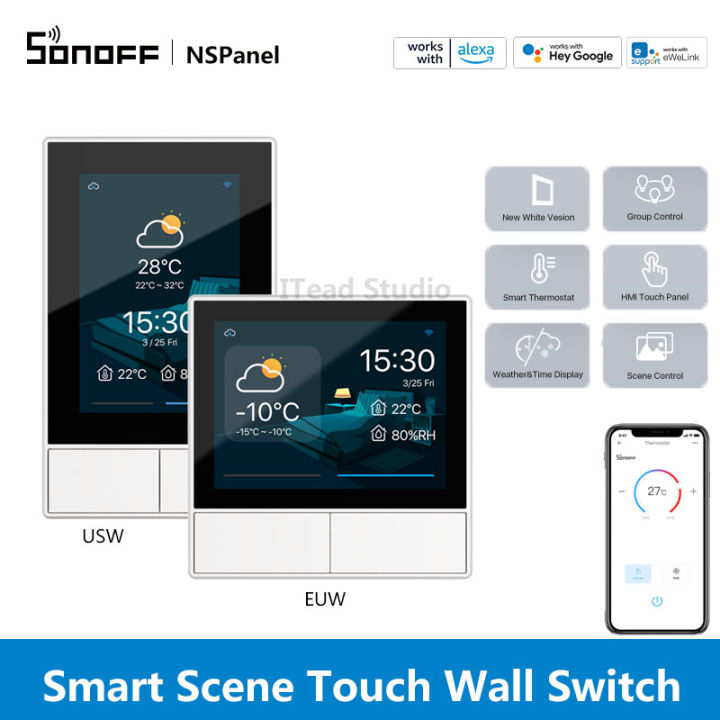 ITEAD SONOFF Smart Wall Switch NSPanel White Smart Scene Wall Switch (86/120 Type) Smart HMI ...