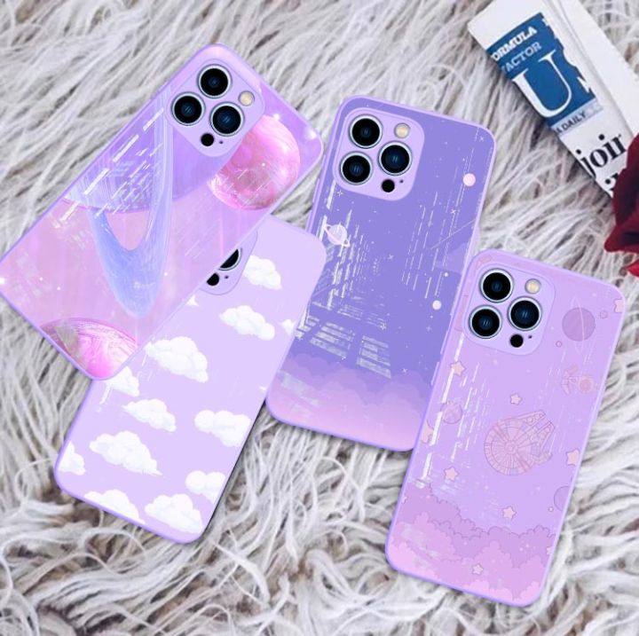 [MP04] SOFTCASE KACA LILAC MOTIF LUCU FOR APPLE IPHON 6 6+ IP 7 IP 7+ 8 ...