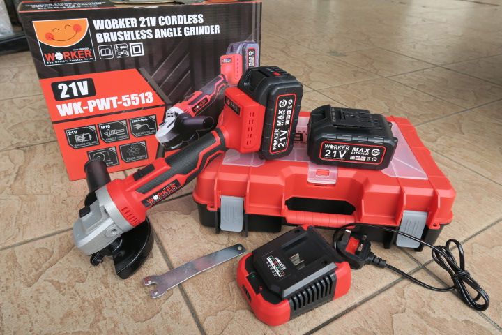 Worker WK-PWT-5513 (4-inch) 12,000rpm 21V Brushless Angle Grinder | Lazada