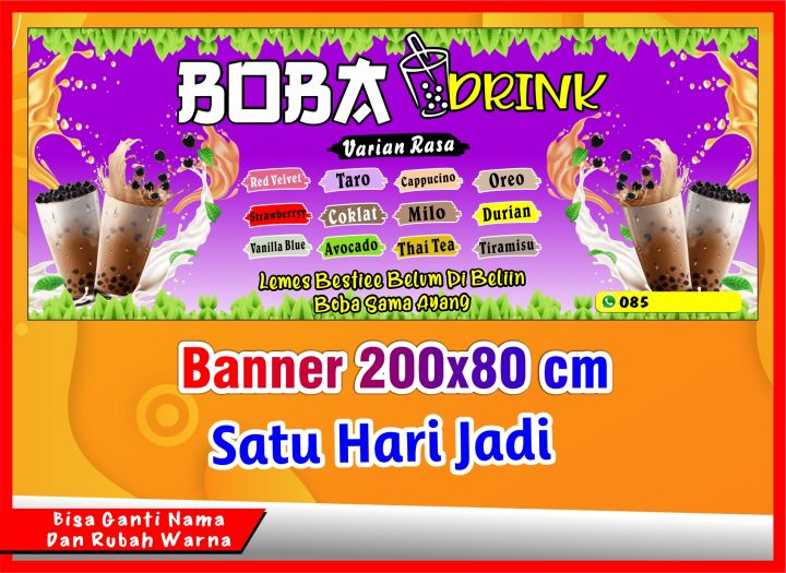 SPANDUK BANNER BACKDROP MINUMAN BOBA /CETAK SPANDUK MINUMAN BOBA MURAH ...