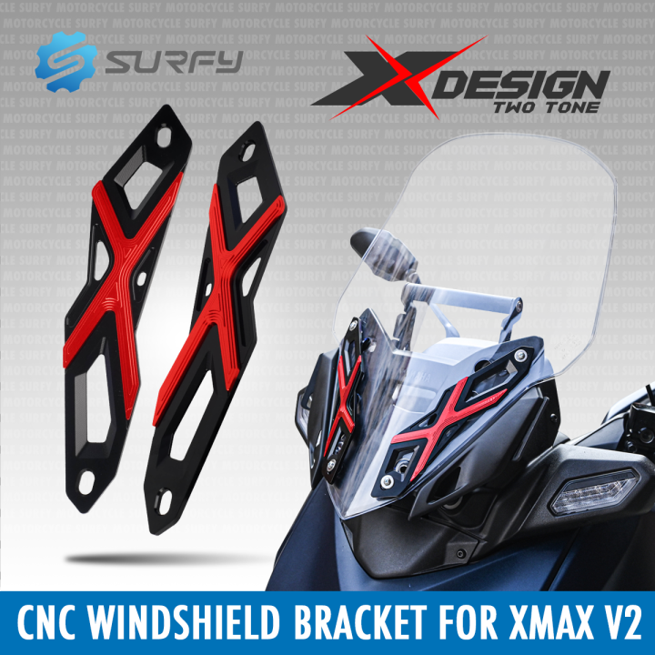 YAMAHA Xmax 300 V2 CNC Windshield Bracket Visor Windscreen Bracket X ...