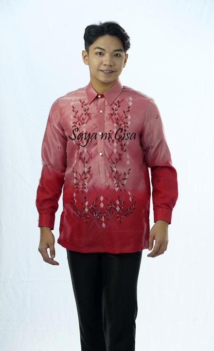 💕 ⚡ Barong Tagalog - Red | Lazada PH