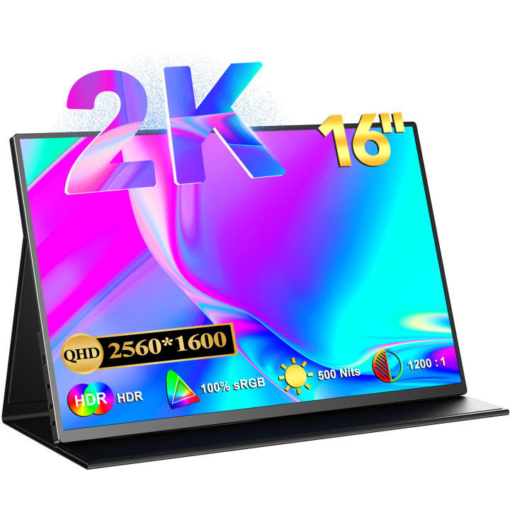 UPERFECT 2K QHD Portable Monitor 500 Nits Matte Screen 16 inch2560X1600 ...
