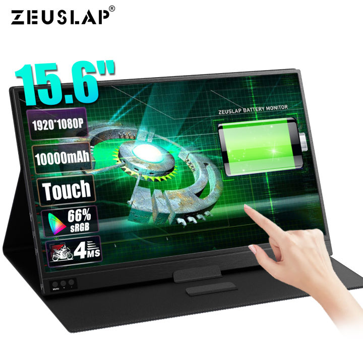 15.6 inch Battery 10000mAh Touch Screen Monitor Portable Ultrathin IPS ...