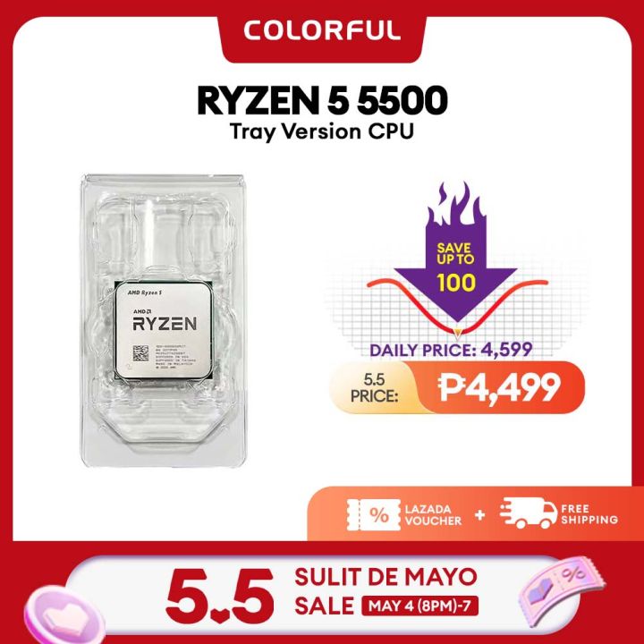 AMD Ryzen™ 5 5500 Boxed Desktop Processor w/ AMD Wraith Stealth Cooler ...