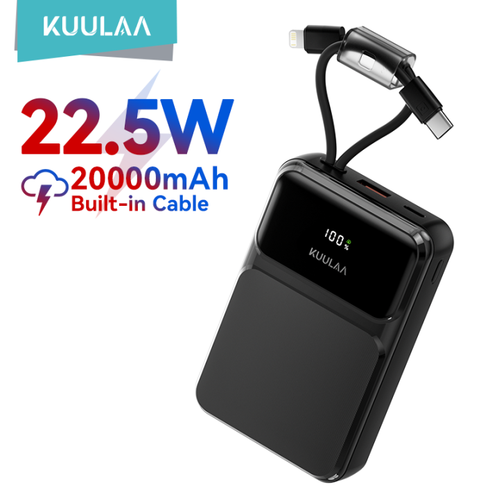 Kuulaa 10000mAh / 20000mAh / 30000mAh Power Bank Built-in Lightning ...