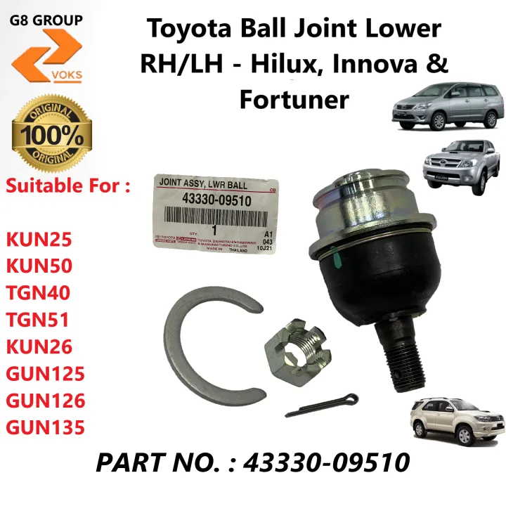 Toyota Ball Joint Lower LH/RH - Toyota Hilux, Innova & Fortuner ( 43330 ...