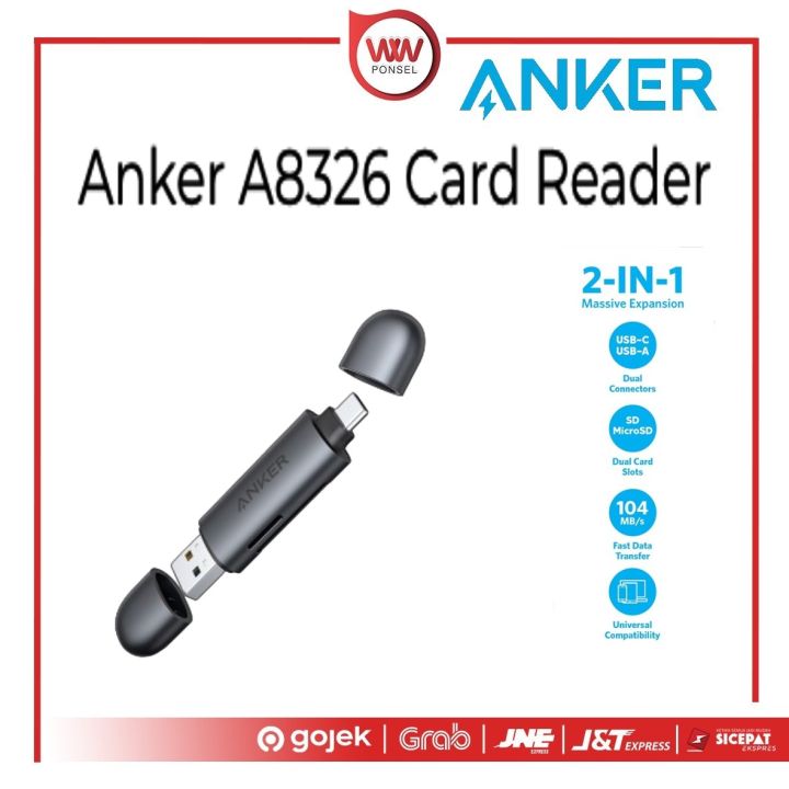 Anker A8326 Card Reader 2in1 Usb C dan USB 3.0 SD | Lazada Indonesia
