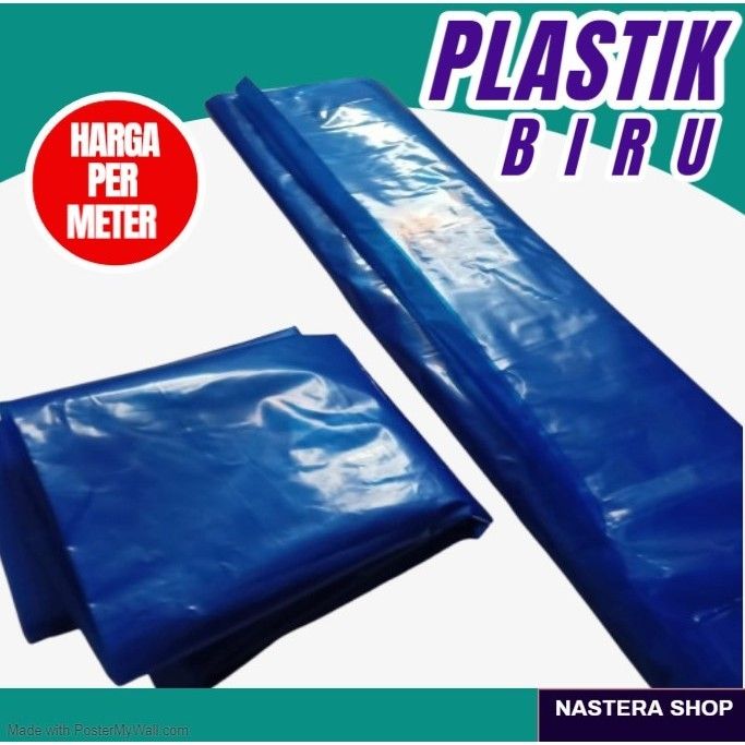 PLASTIK BIRU METERAN LEBAR 1 M 2 LAPIS /PLASTIK BIRU 1 METERAN /PLASTIK ...