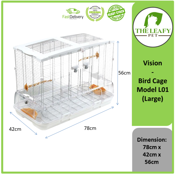 Vision Bird Cage Model L01 - Large ( 78cm x 42cm x 56cm (H) ) | Lazada