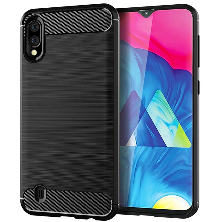 Phone Case For Samsung Galaxy M10 Soft TPU Back Cover Carbon Fiber ...