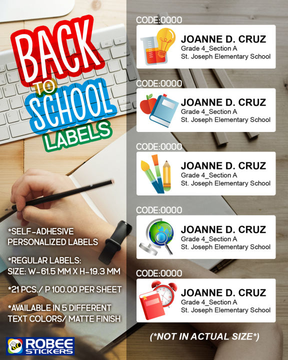 Personalized name, Basic label for notebook ang books labeling | Lazada PH