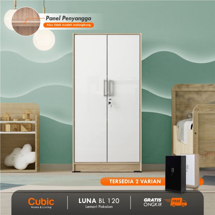 Cubic Lemari Kecil Minimalis / Almari Pakaian 2 Pintu / LUNA BL 120 ...