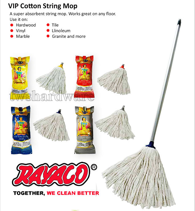 RAYACO VIP Metal Handle Cotton Mop/Cotton String Mop/Heavy Duty Mop ...