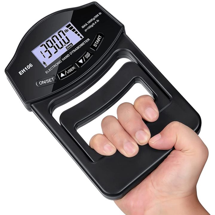 Grip Strength Tester, 396Lbs/180Kg Digital Hand Dynamometer Grip ...