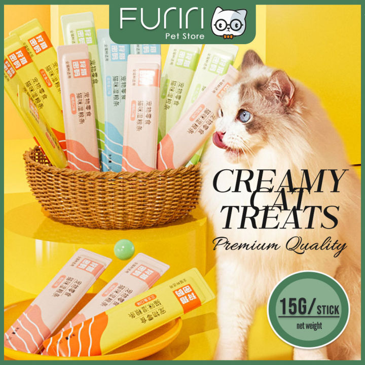 Furiri 15g Creamy Cat Treats High Vitamin Wet Food Cat Food Snacks ...