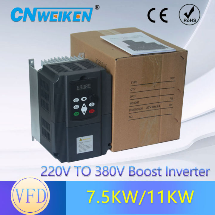 One year warranty VFD 11kw V/F Inverter 220V Single-Phase Input to 3-Phase 380V Output Frequency ...