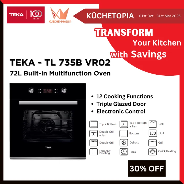 TEKA LINEA - 72L Built-in Multifunction Oven | TL 735B VR02 | Lazada