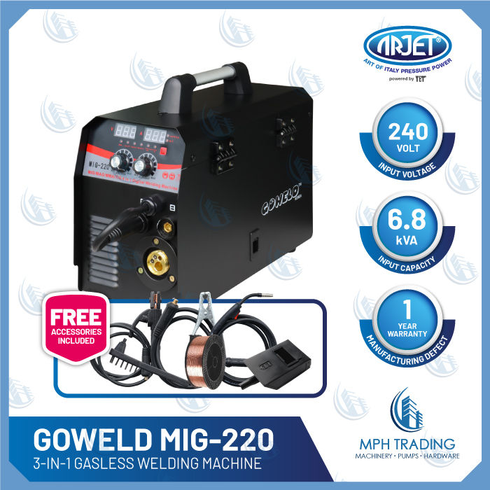 GOWELD MIG 220 3-IN-1 INVERTER WELDING MACHINE (GAS, GASLESS MIG & ARC ...