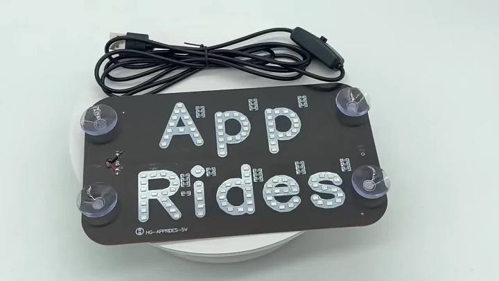 USB APP Rides Car Sign Ride Share Lamp Car Windscreen Cab Indicator ...