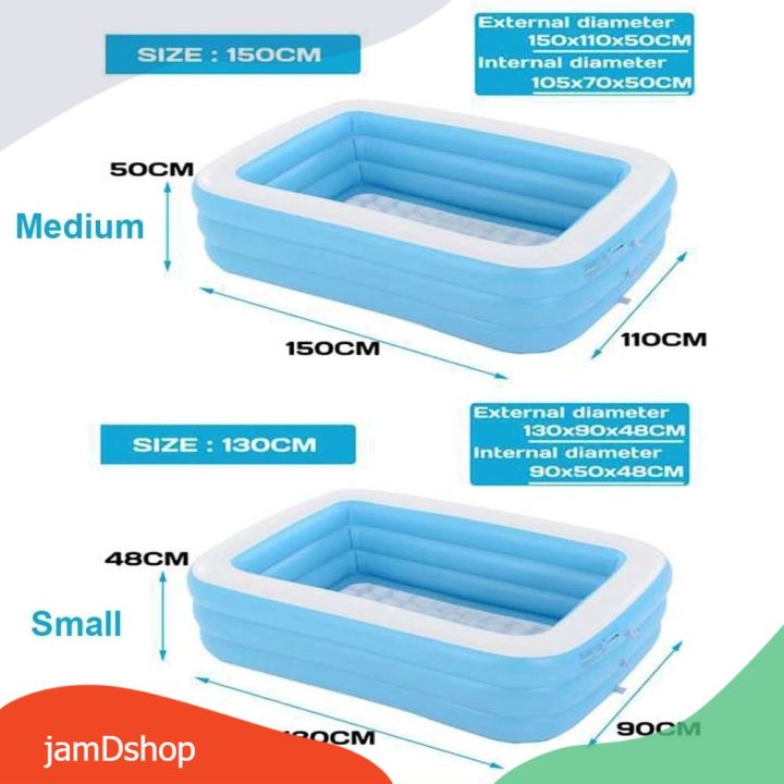 jamDshop Inflatable Swimming Pool Adults Kids Pool Bathing Tub Outdoor ...