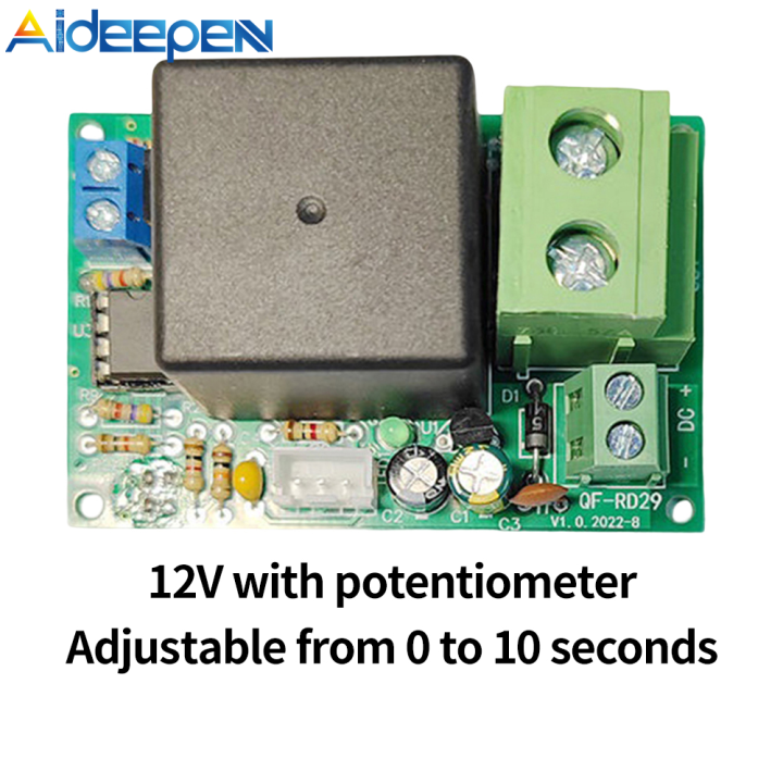 DC 12V 24V Timer Module Adjustable Timer Delay Turn Off Module Timing Relay Switch 0~10sec with ...