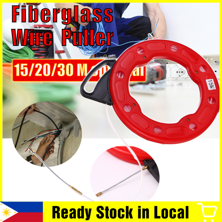 30M Fiberglass Fish Tape Reel Puller Conductive Electrical Cable Puller ...