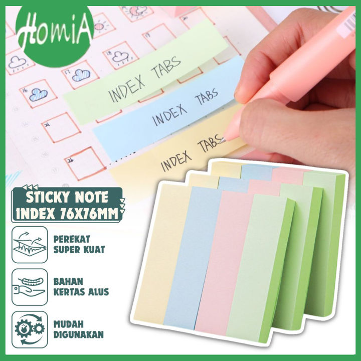 Sticky Note Index 76X76MM 100 Lembar / Kertas Kecil Pembatas Buku ...
