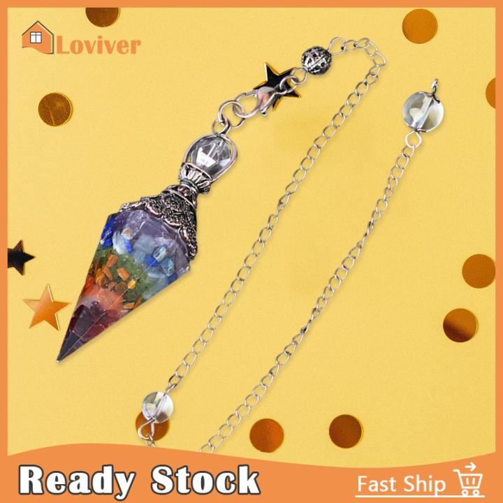 Loviver Crystal Pendulum Natural Stone Pendulums for Divination Energy ...