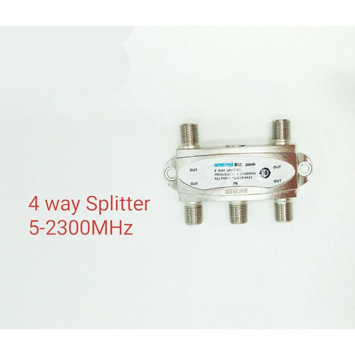 Antenna Cable TV 4 Way Signal Splitter RG6 Cable SATV/CATV for DVBT2 ...