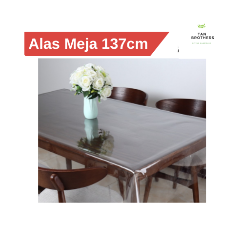 Alas Meja Plastik/Lapik Meja Tebal/PVC Clear/Jernih/Waterproof Plastic ...