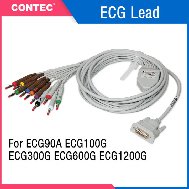 Alimentatore Cep CONTEC 12 Lead ECG EKG Cable For ECG 1200G /ECG600G ...