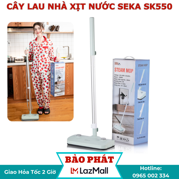 Cây lau nhà xịt hơi nước SEKA SK550 - Chổi lau nhà hơi nước nóng, xịt khuẩn hơi nóng thông minh ...