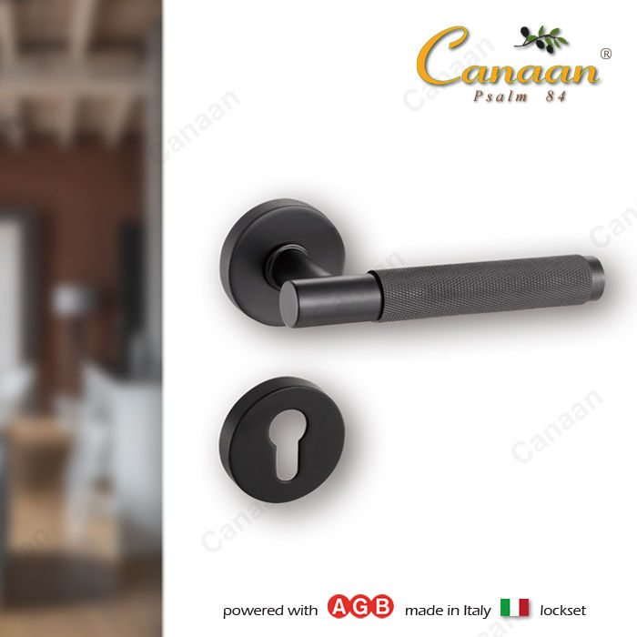 Canaan Solid Brass Door Lock with Italian AGB Silent Latch Lockset ...