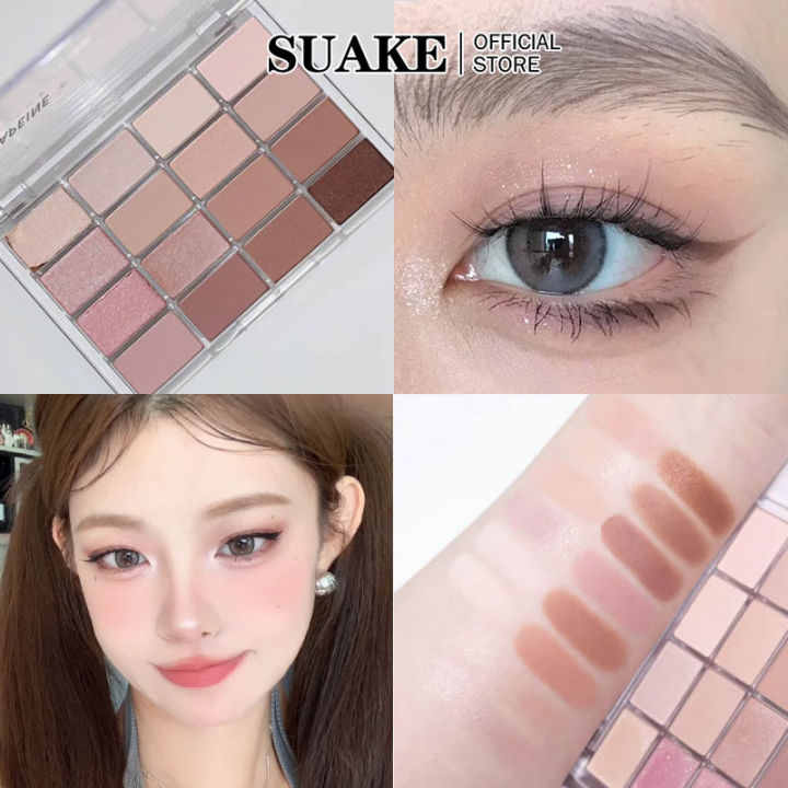 SUAKE 16 Color Eyeshadow Palette Pearly Earth Color Glitter Eyeshadow ...