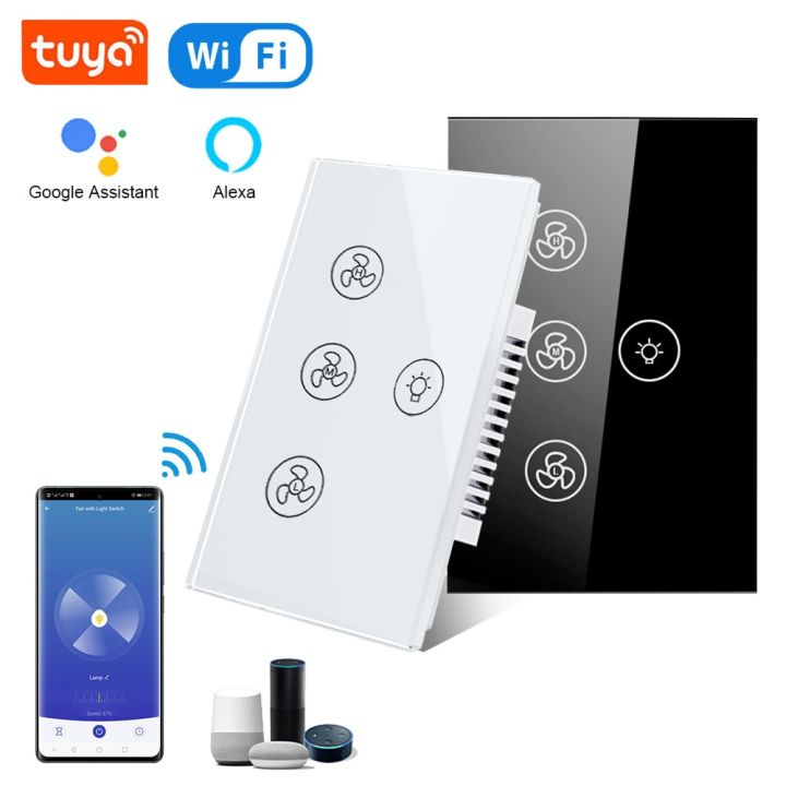 Tuya WiFi ceiling fan light intelligent switch touch jammer smart home ...
