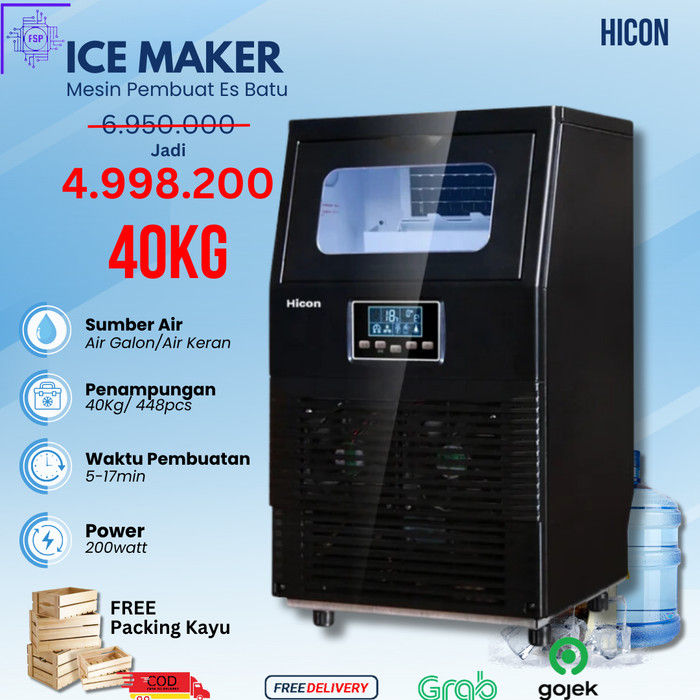 Mesin Pembuat Es Batu 40kg/24jam Ice Maker Machine Portable - Type 40kg ...