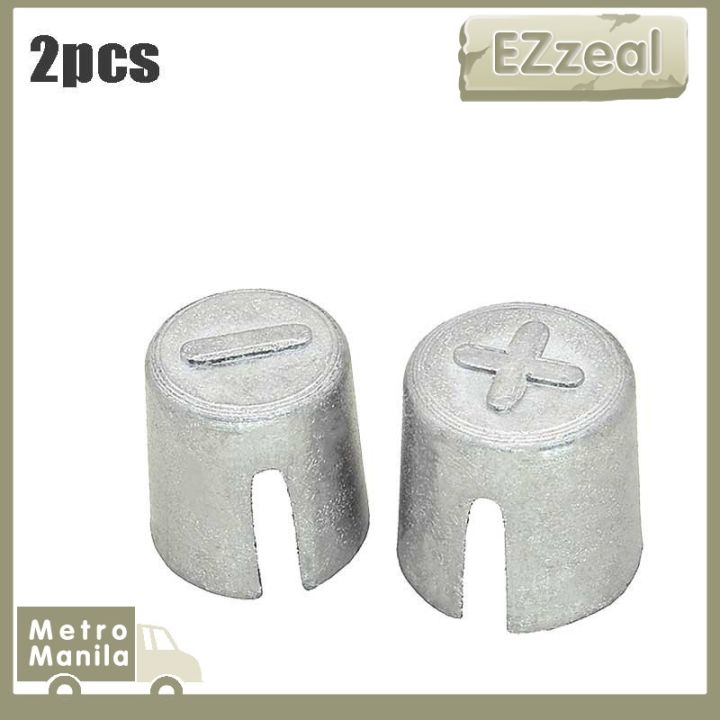 1 Pair Car Battery Terminal Post Adapter Positive Negative Post ...