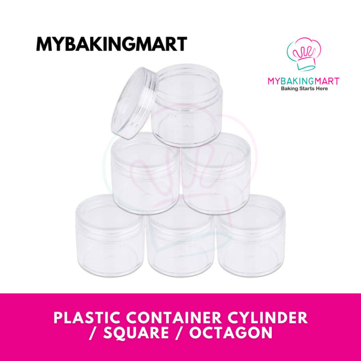 Plastic Container Jar - Cylinder / Square / Octagon - Bekas Plastik ...