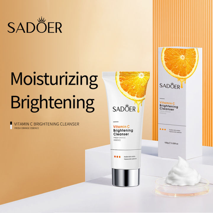 ROREC SADOER Vitamin C Brightening Cleanser Fresh Orange Essence Hydrating Moisturizing Cleanser ...